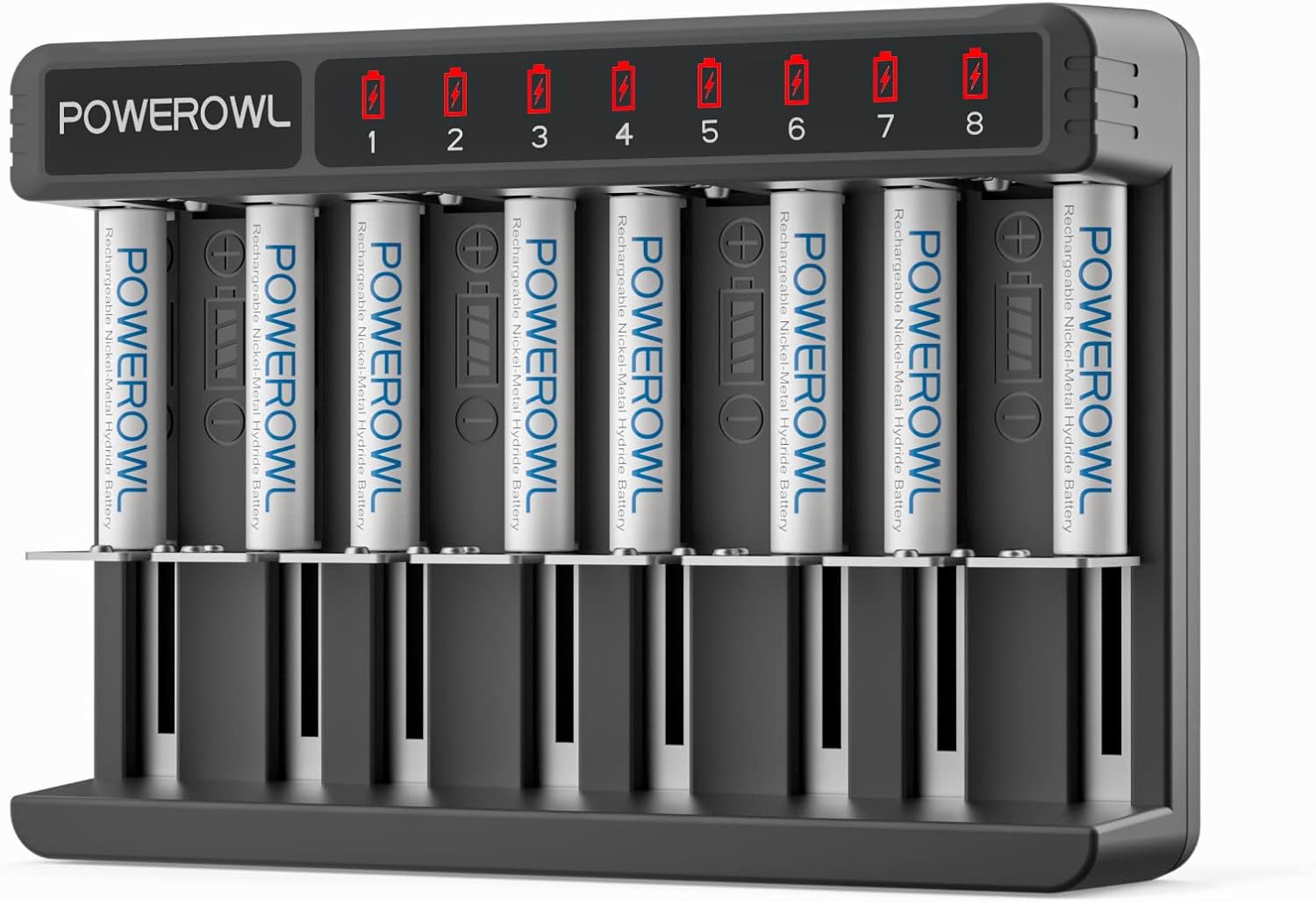 Amazon.com: POWEROWL Rechargeable AAA Batteries Kit - 8 Pack 1000mAh ...