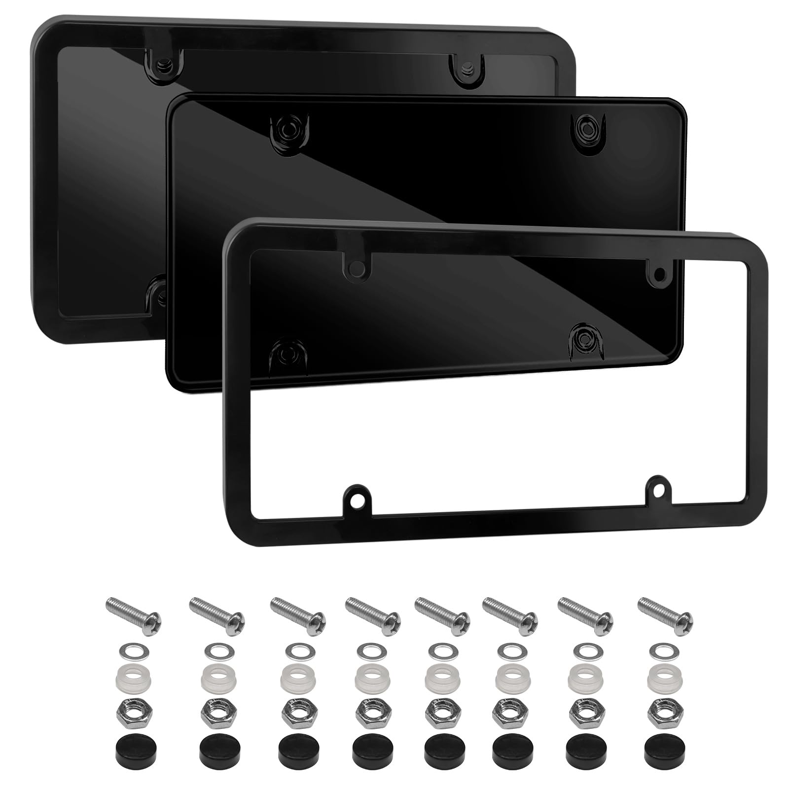 ElectronLumen License Plate Covers & Frame Holder Combo Fits Standard ...