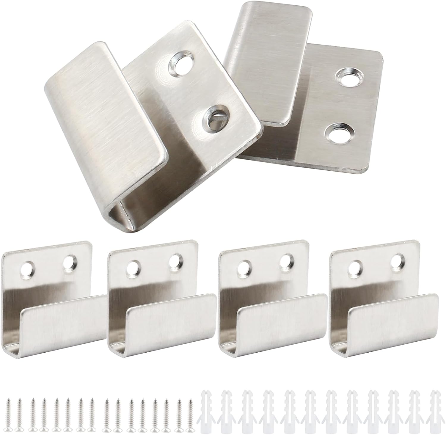 Moicstiy 6 Pack Tile Display Wall Hanger Fastener, Stainless Steel Wall ...