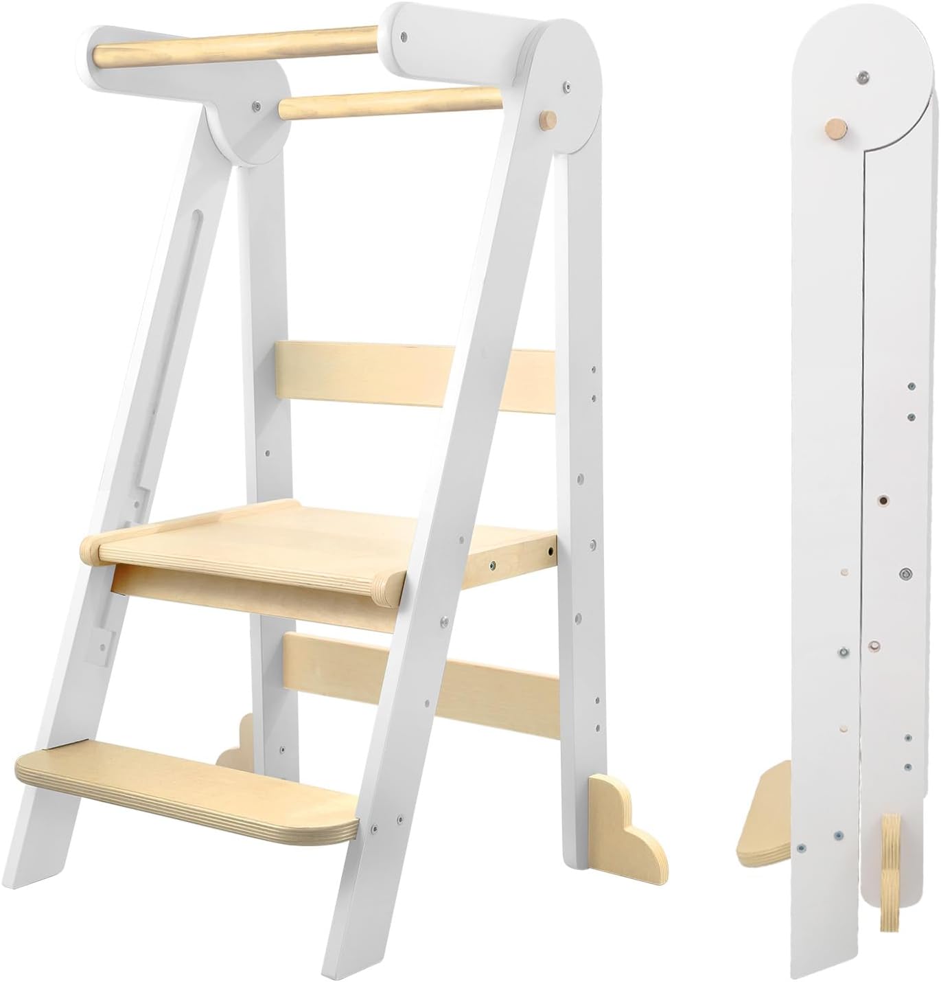 Nordi Foldable Toddler Kitchen Tower, Kitchen Stool Helper, Standing ...