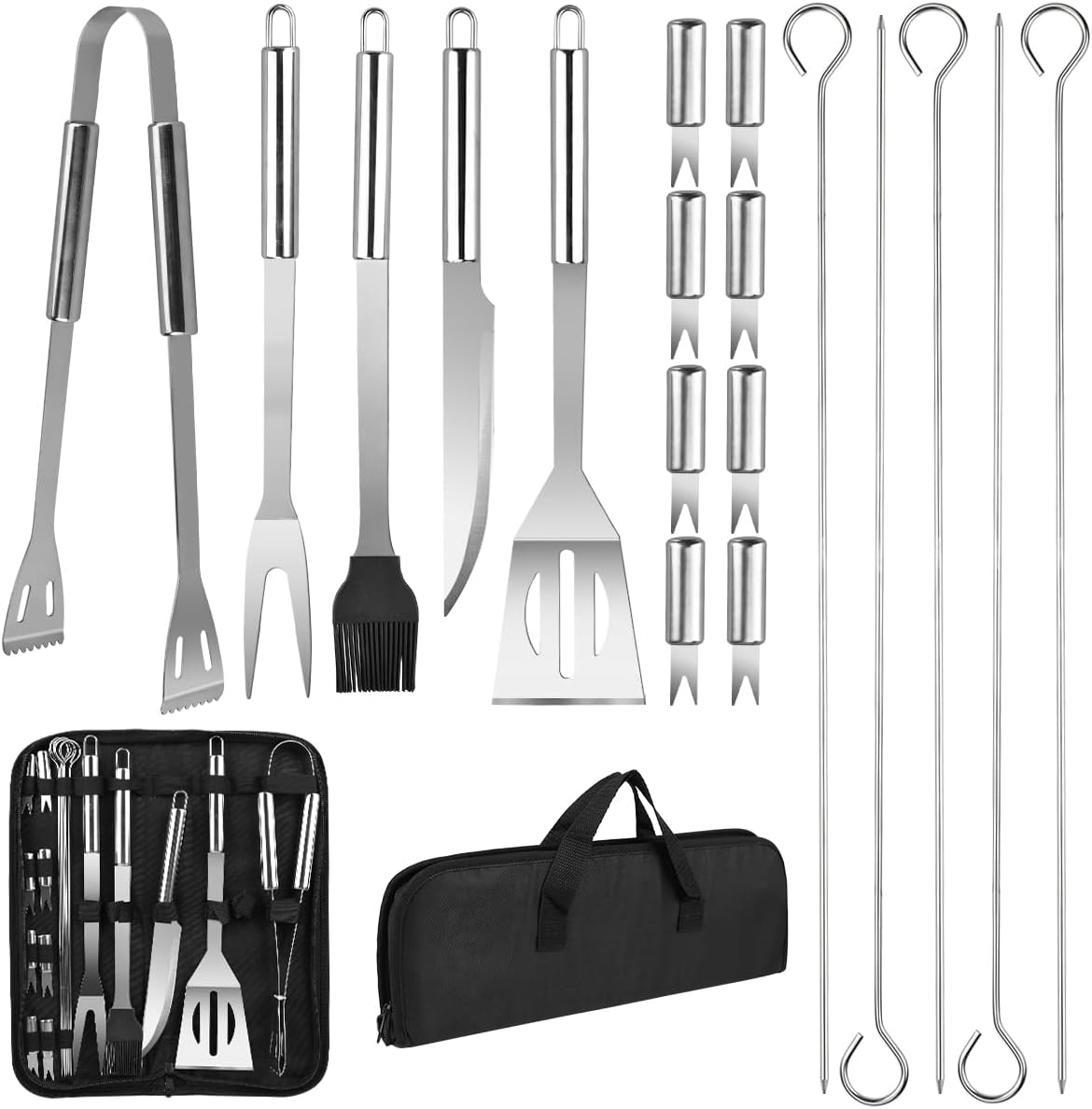 18 PCS BBQ Grill Utensils Accessories Tools Set, Portable Case ...
