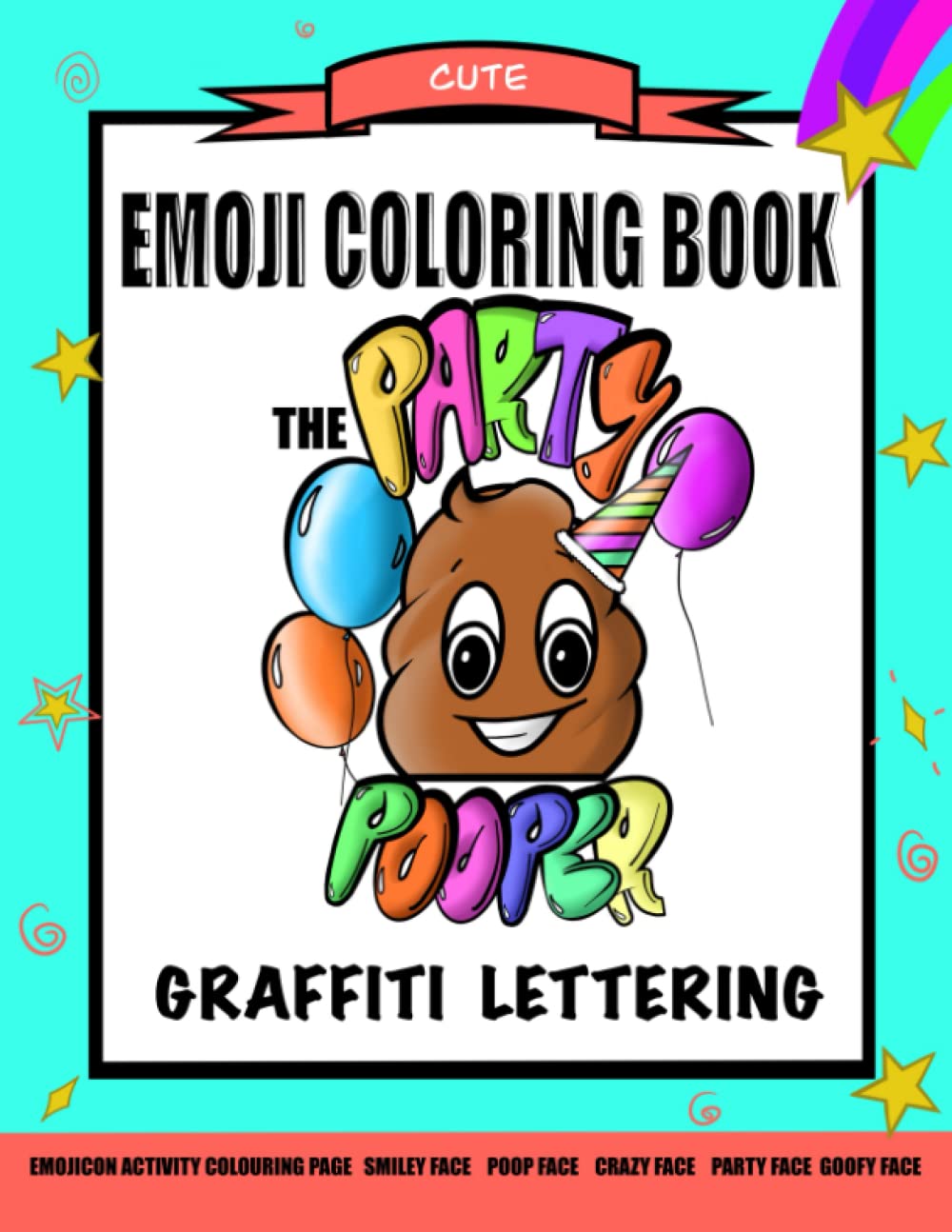 Buy Cute Emoji Coloring Book with Graffiti Lettering, Emojicon Activity ...