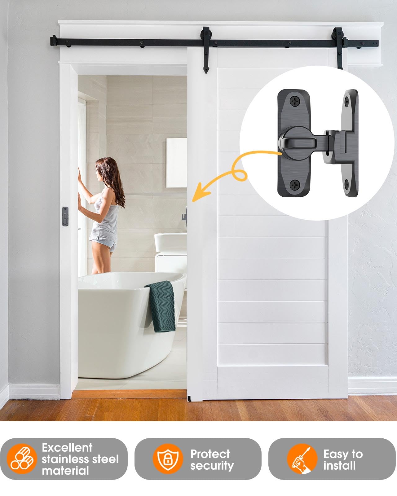 Snapklik.com : 90/180 Degree Barn Door Lock, Small Flip Gate Latches ...