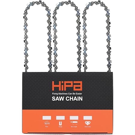 Amazon.com: Hipa 3Pack 12 Inch Chainsaw Chain R45 3/8" LP .043" 45 ...