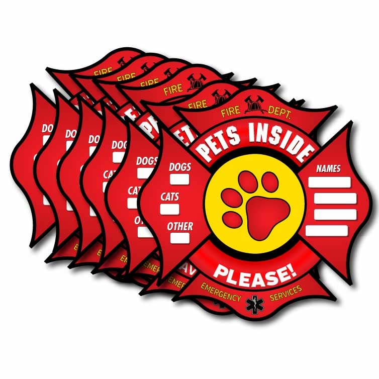 Amazon.com: Vinyl Friend Pet Alert Stickers -FIRE Safety Alert and ...