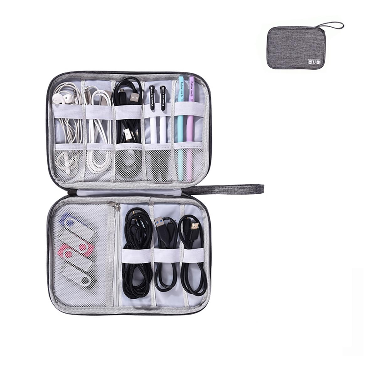 Travel Electronics Organiser Carrying Case for Power Cords Power Bank ...