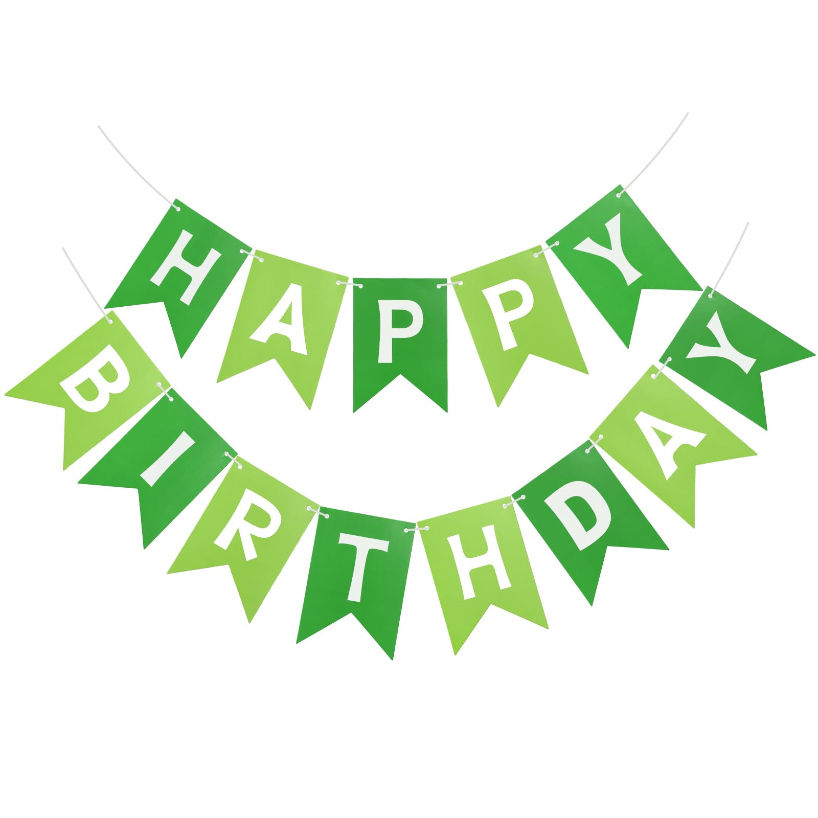Amazon.com: PatiCool Green Happy Birthday Banner,Greenery Theme ...