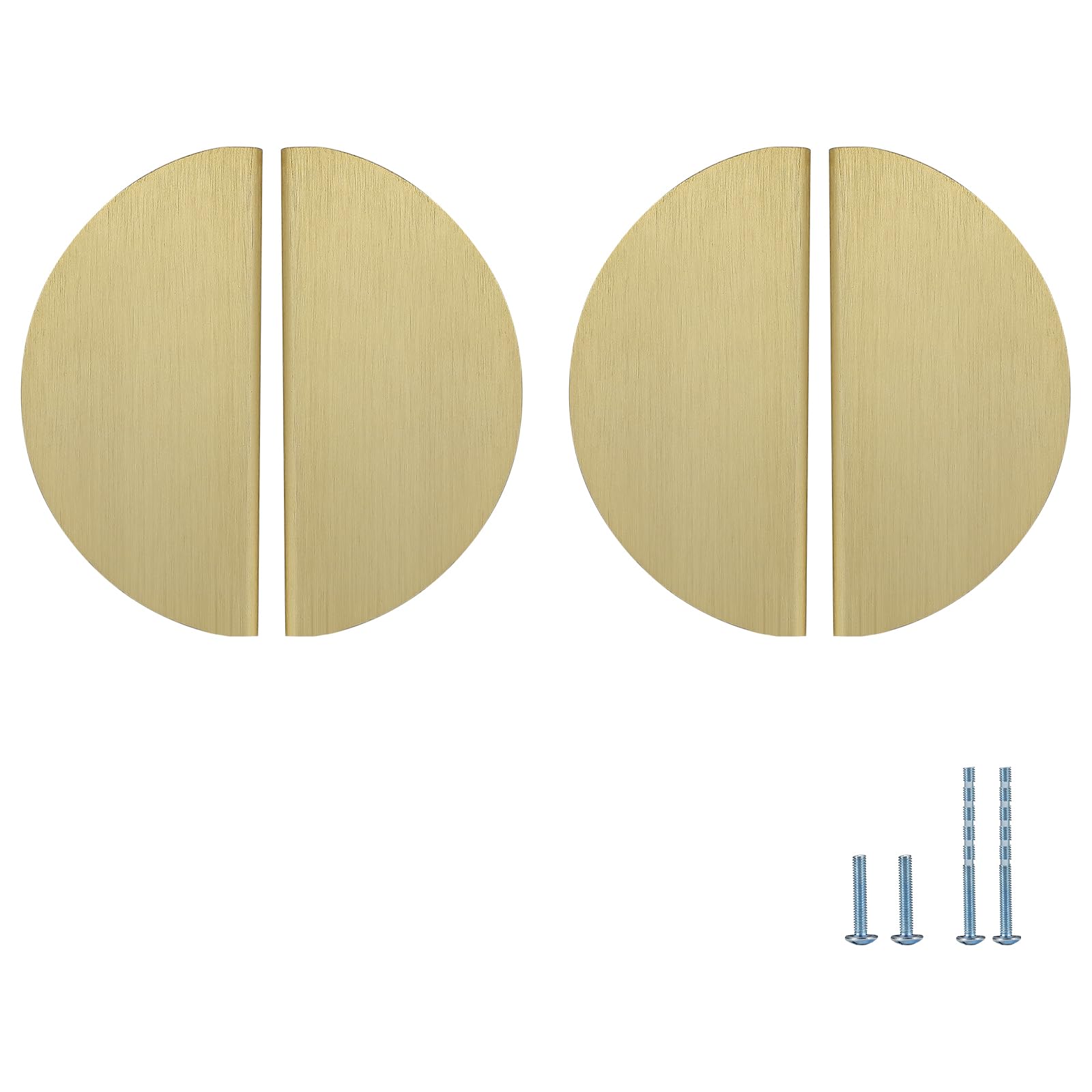 Evionlin 4 pcs Gold 2-1/2 inch Brushed Brass Half Moon Cabinet Pull ...