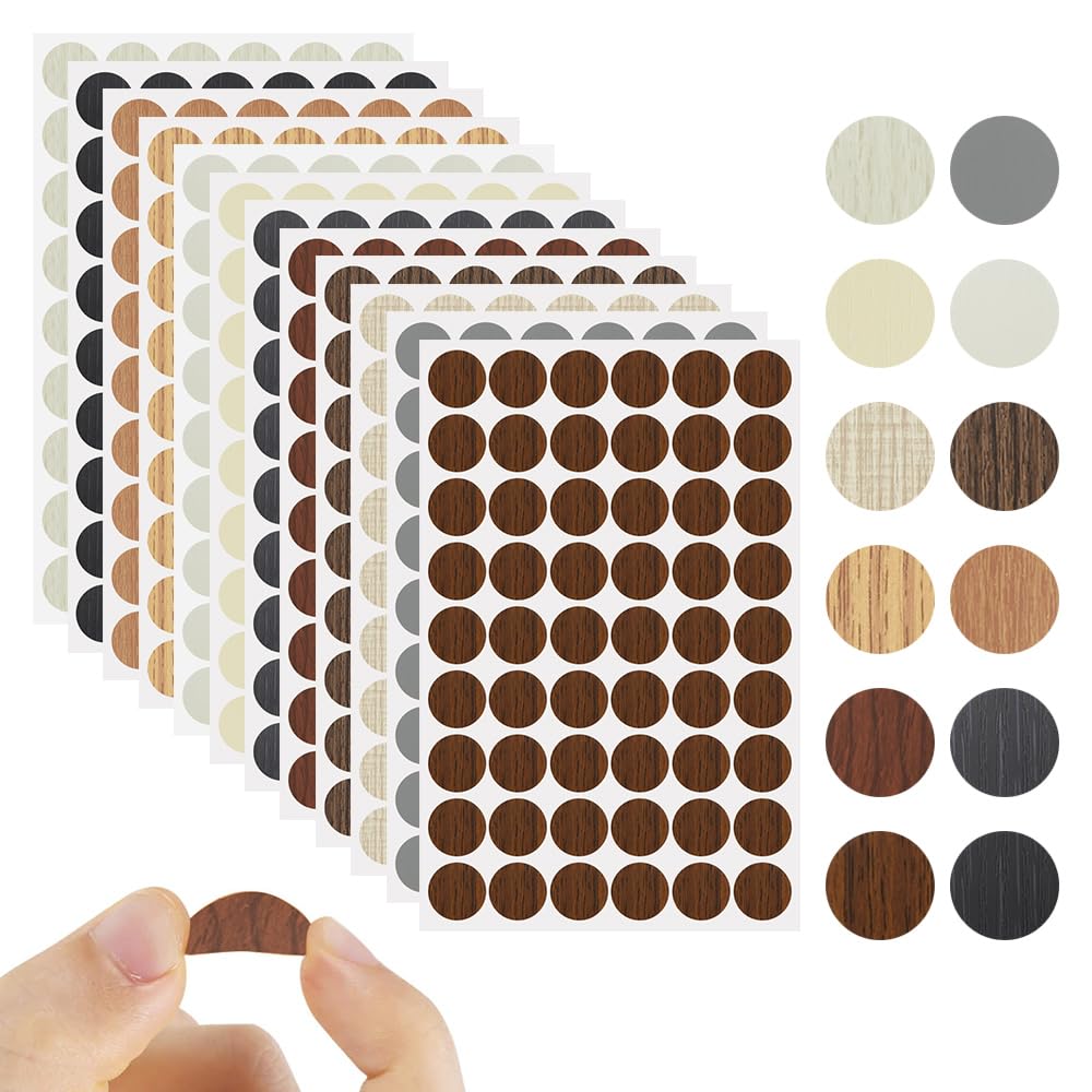DECARETA 648 Pieces Screw Hole Covers Stickers 12 Sheets Adhesive ...