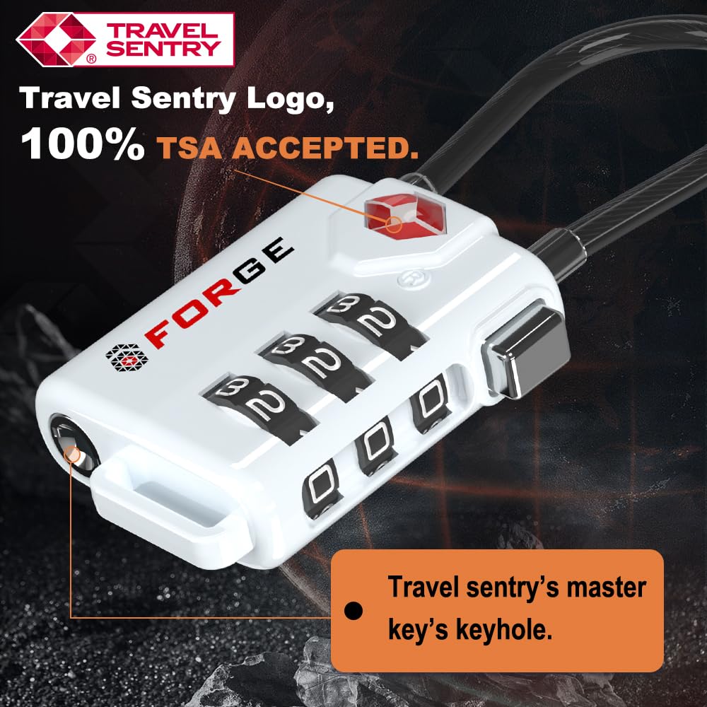 Snapklik.com : TSA Approved Cable Luggage Locks, Re-settable Combination