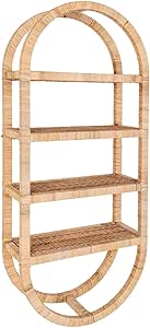 Amazon.com: House Nordic Rattan Oval Shelf 33 x 13 x 78 cm : Home & Kitchen