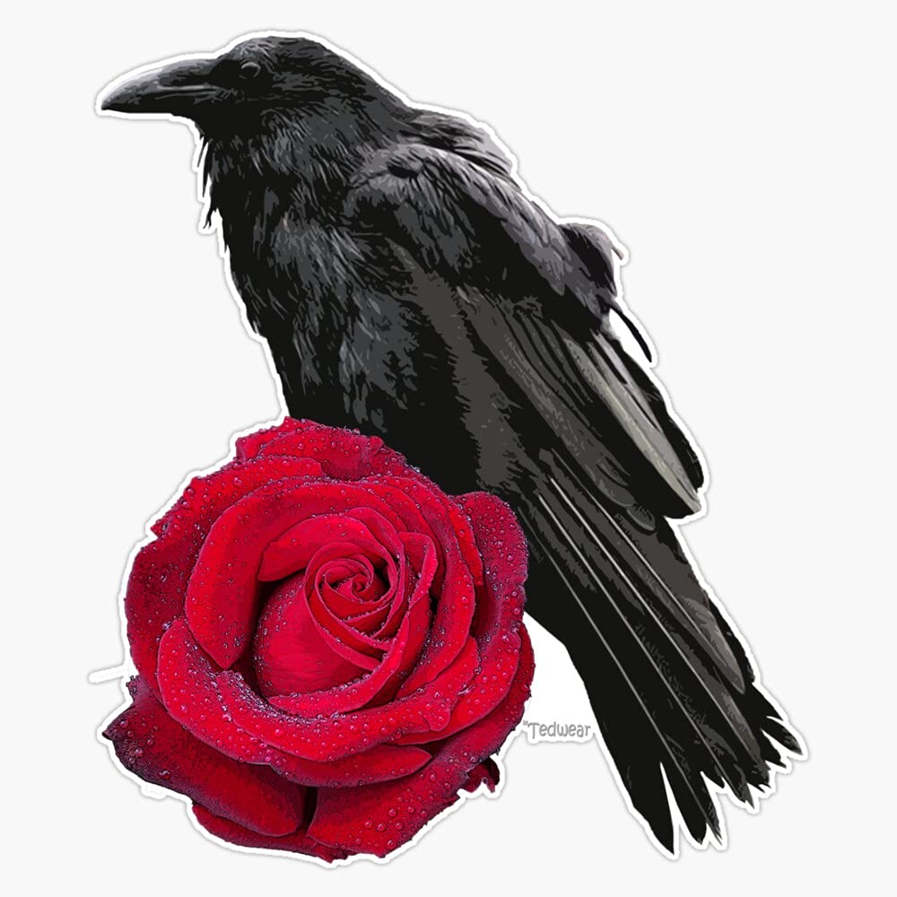 Amazon.com: EB Store Crow Rose Vinyl Waterproof Sticker Decal Car ...