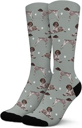 Amazon.com: Subvise Funny German Shorthaired Pointer Dog Crew Socks ...