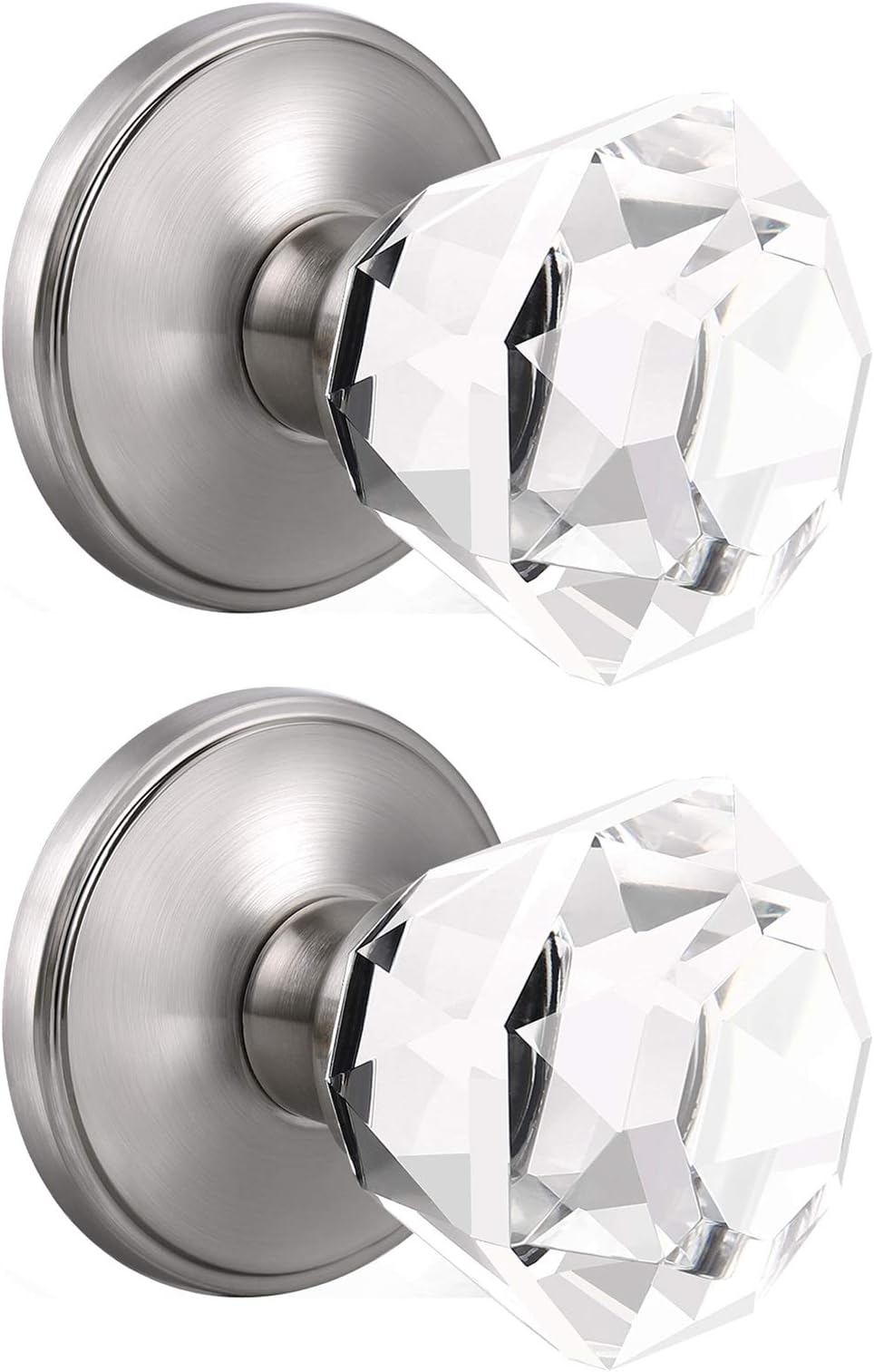 Probrico Crystal Dummy Door Knobs, Single Side Door Handles, Clear ...