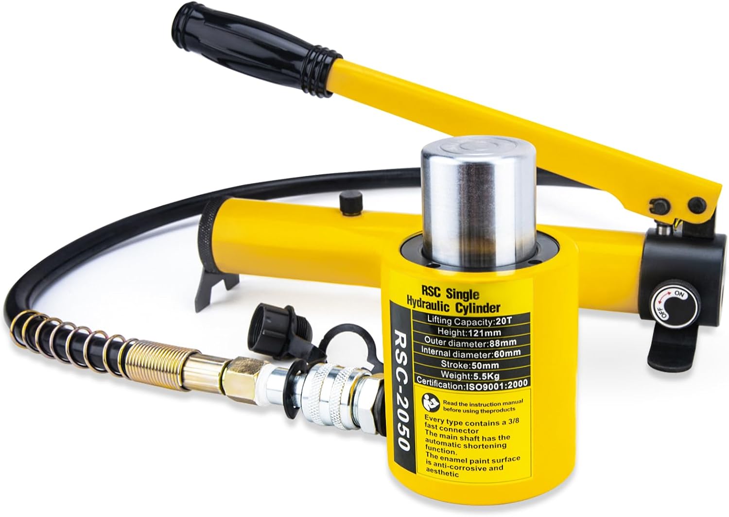 Amazon.com: 20 Ton Porta Power Kit, Mini Hydraulic Cylinder Jack Porta Power Ram 2" Stroke with ...