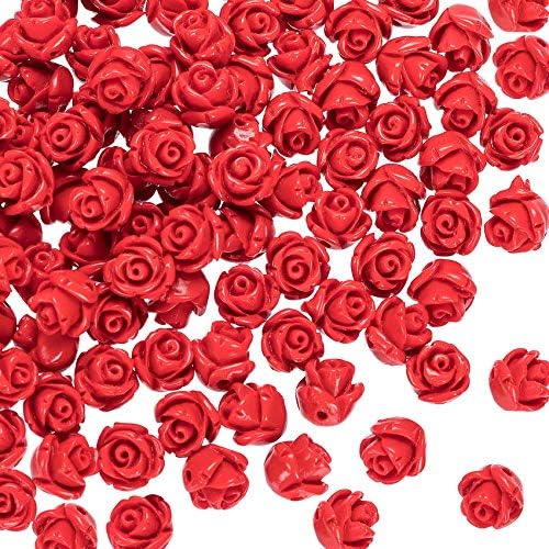 Amazon.com: 200 Pieces Cinnabar Carved Rose Beads 8mm Red Rose Cinnabar ...