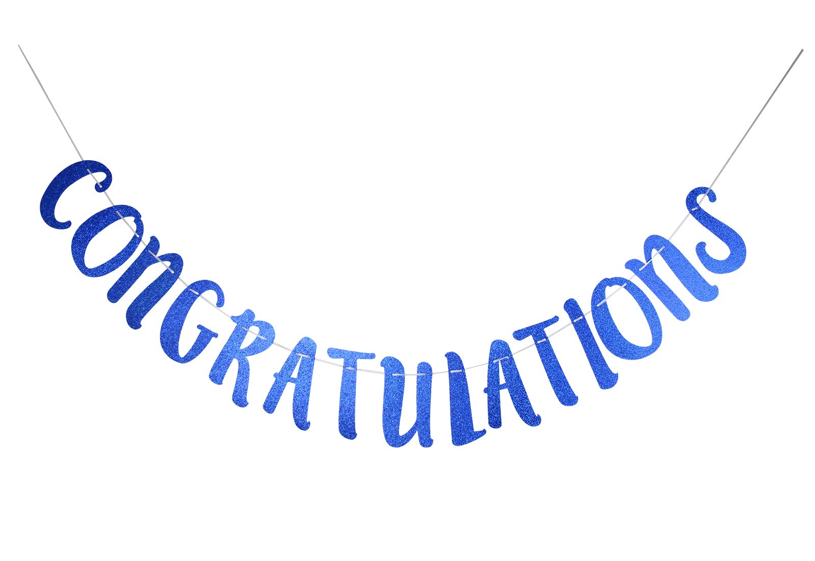 Buy Blue Glitter Congratulations Banner, Congrats Grad Well Done ...