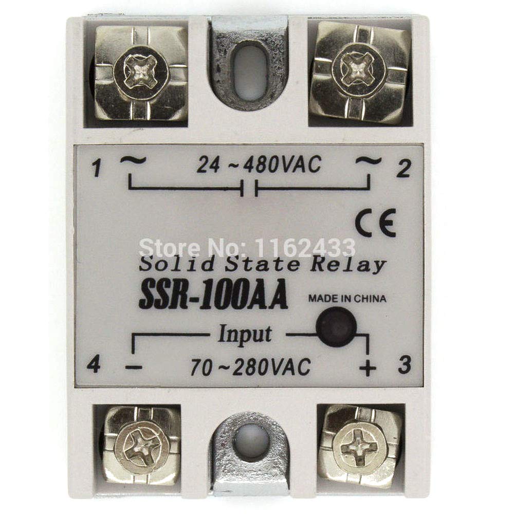 SSR-100AA Single Phase AC to AC 100A 480V Solid State Relay 100AA SSR ...
