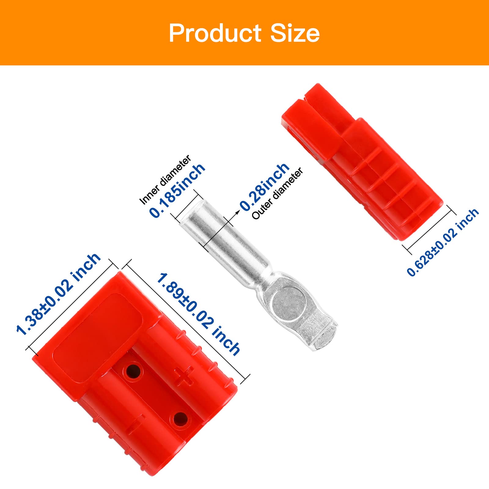 Snapklik.com : Micrl 10 Pcs 8 Gauge 50A Battery Quick Connect ...