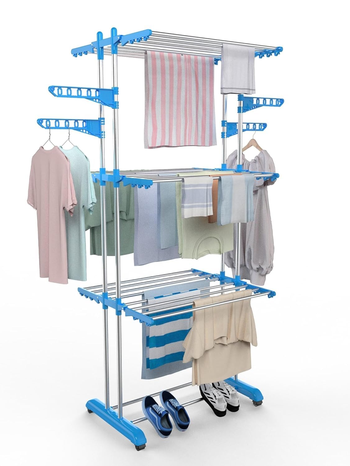 Crotomak Clothes Drying Stand Rack Stainless Steel Rack with Mobility ...
