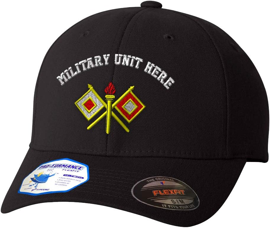 Custom Flexfit Baseball Cap Signal Corps Embroidery Military Unit ...