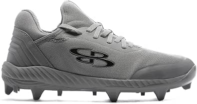 Amazon.com | Boombah Men's Raptor Low Molded Cleats Gray/Gray - Size 3 ...
