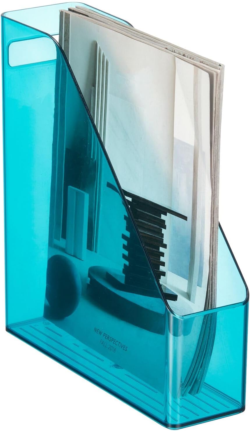 mDesign Plastic Slim Vertical File Folder Storage Organizer Bin with ...