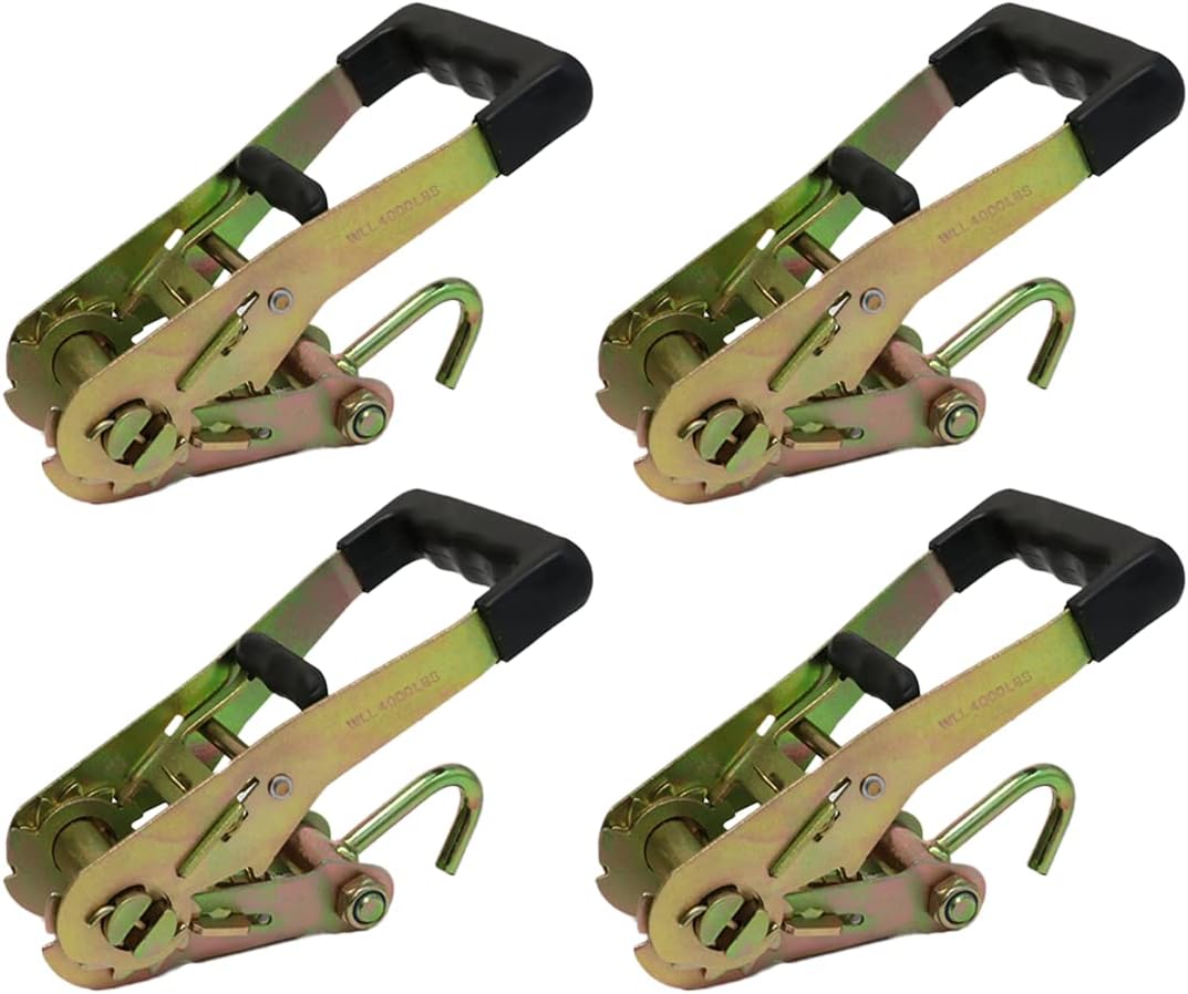 Amazon.com: Boxer 4 Pack Heavy Duty Rubber Handle 2" Ratchet Buckle ...