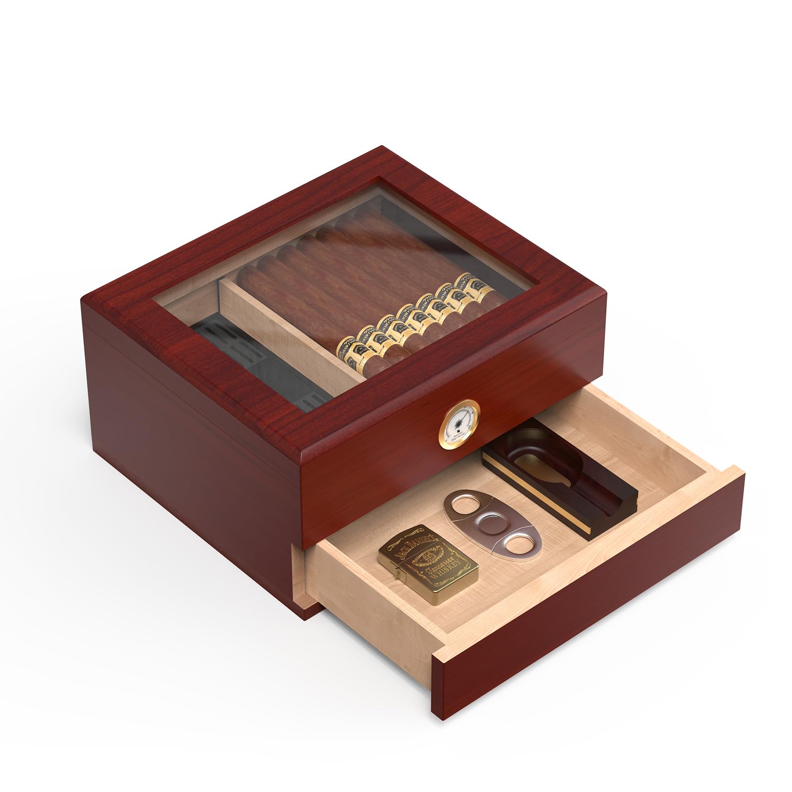 Amazon.com: Cigar Humidor Case with Mechanical Hygrometer, Cigar ...