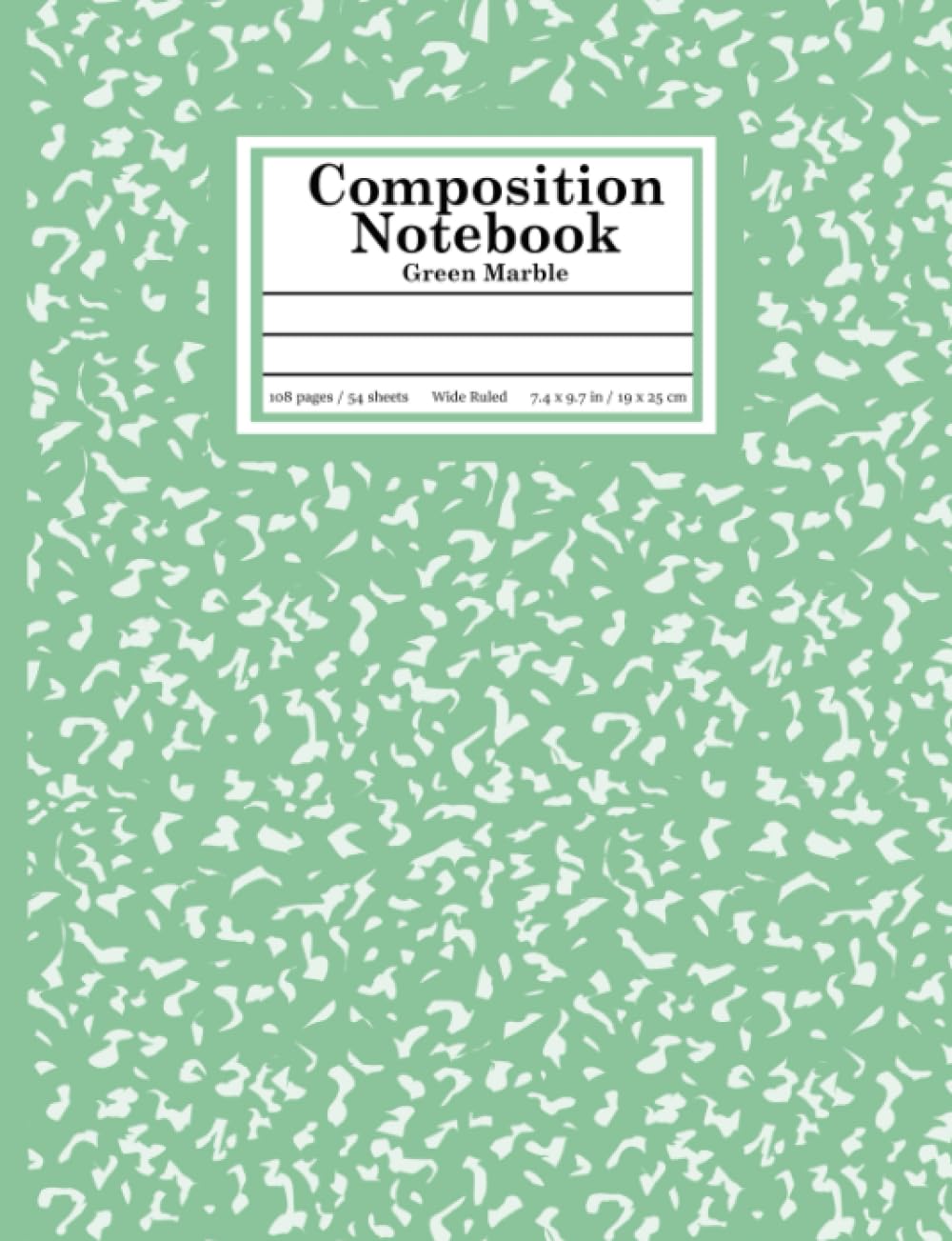 Green Marble Composition Notebook Wide Ruled: BJB Publishing: Amazon ...