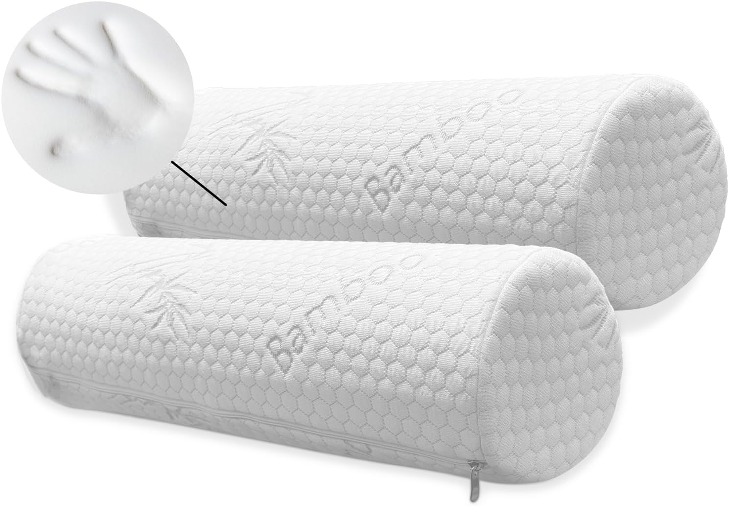 Amazon.com: 2 Pieces Bolster Pillow Round Neck Roll Pillow Cervical ...