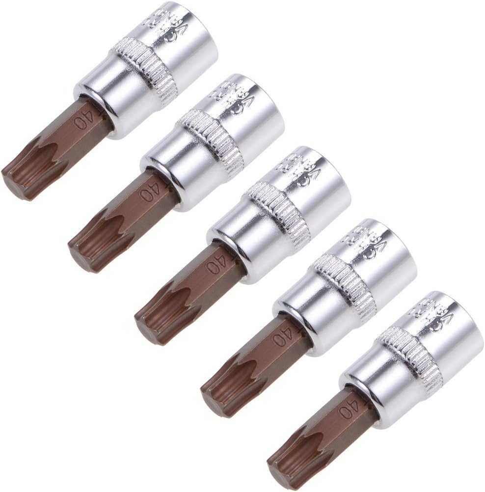 Amazon.com: uxcell 5pcs 1/4" Drive x T40 Torx Bit Socket, S2 Steel Bits ...