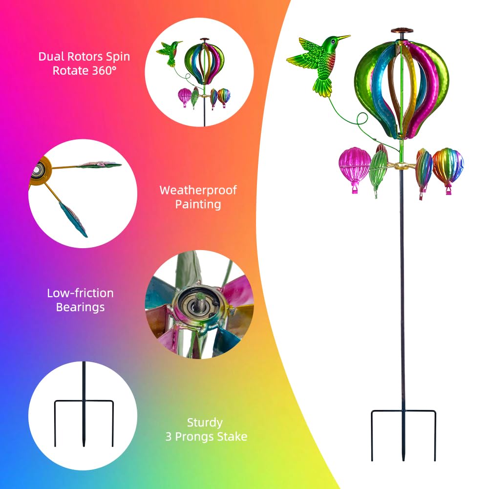 Snapklik.com : Hot Air Balloon Wind Spinners Outdoor, 360Rotate Wind ...