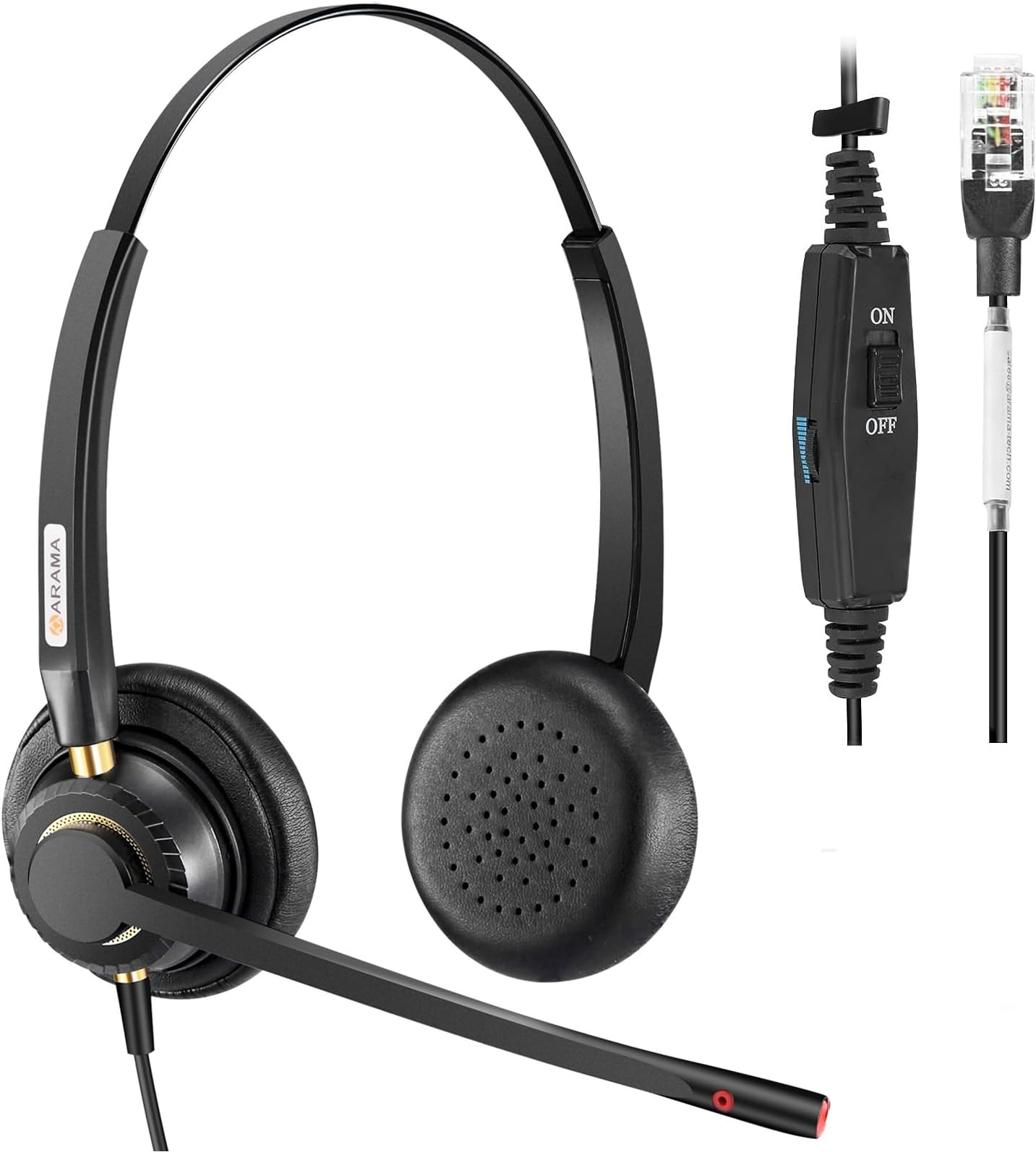 Amazon.com: Arama Phone Headset RJ9 with Noise Canceling Mic Telephone ...