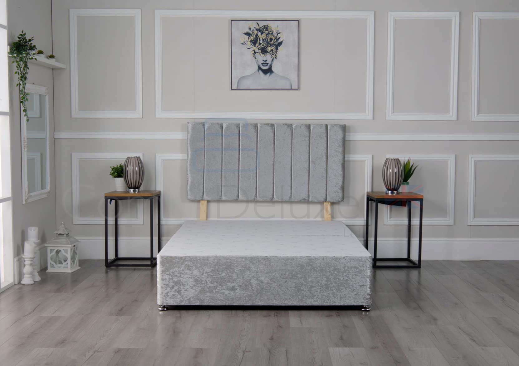 Comfy Deluxe LTD Crushed Velvet Divan Bed Base with Matching Fabric ...