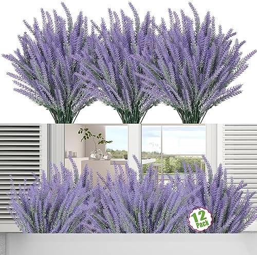 Amazon.com: XunYee 60 Bundles Artificial Lavender Flowers UV Resistant ...