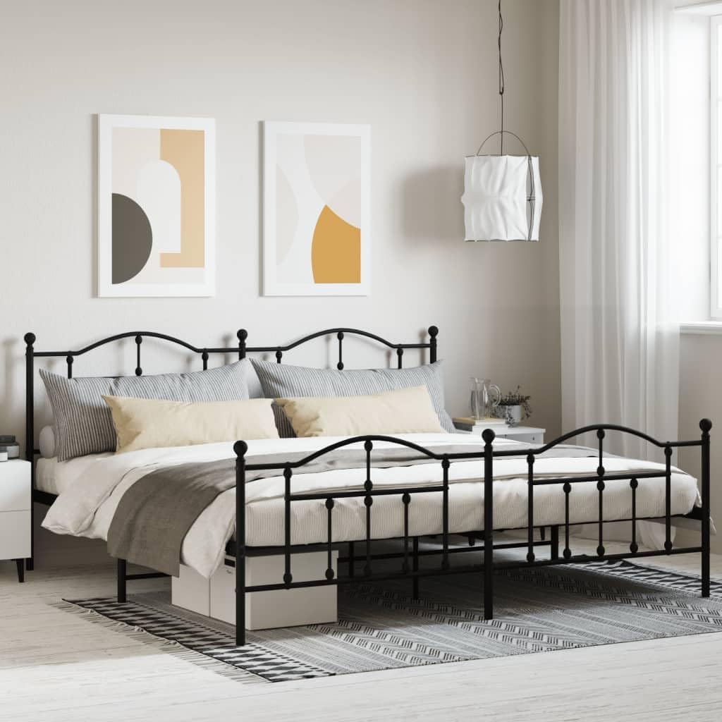 Amazon.com: YAFF Metal Bed Frame with Headboard and Footboard, Heavy ...