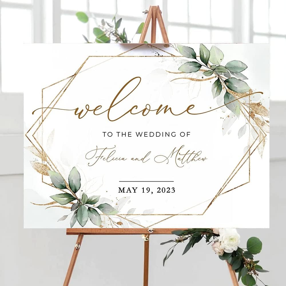 Amazon.com : Personalized Wedding Welcome Sign, Custom Wedding Sign ...
