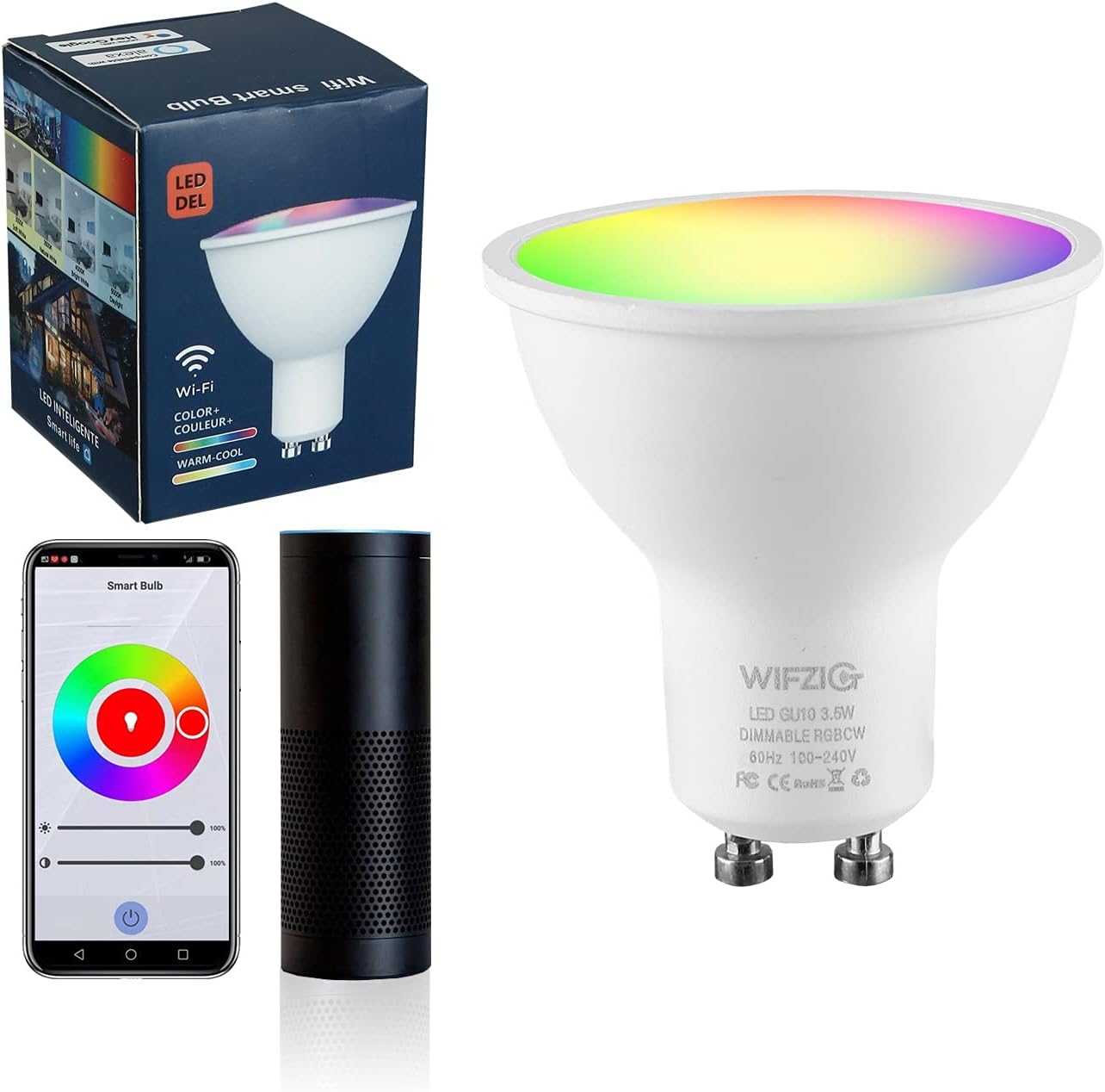 GU10 Smart LED Light Bulbs, RGBCW Color India | Ubuy