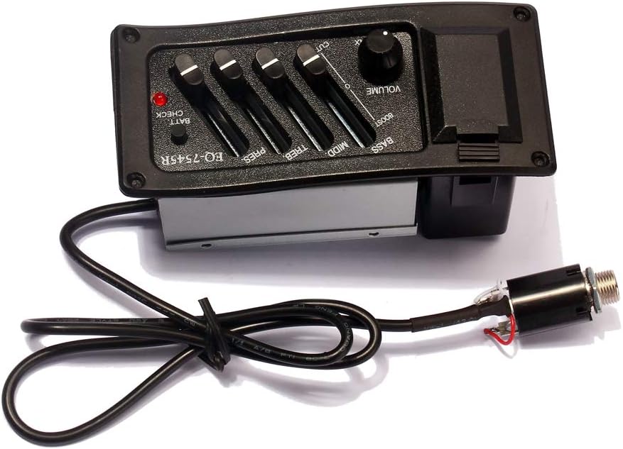 Amazon.com: Domofa Acoustic Guitar Pickup 4 Band Preamp Amplifier ...