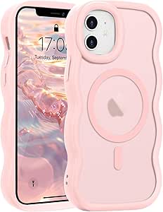 Amazon.com: Pepmune for iPhone 12/12 Pro Case, Curly Wavy Frame Translucent Matte Clear Hard ...