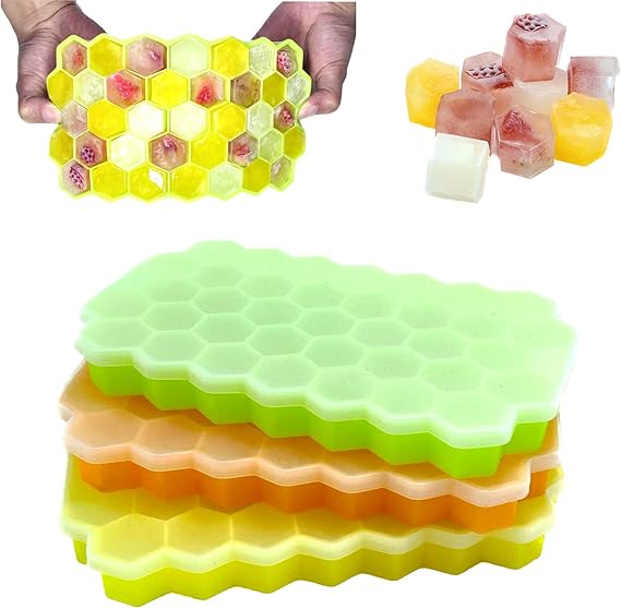 Amazon.com: Silicone Ice Cube Trays - Honeycomb Shape Ice Cube Trays ...