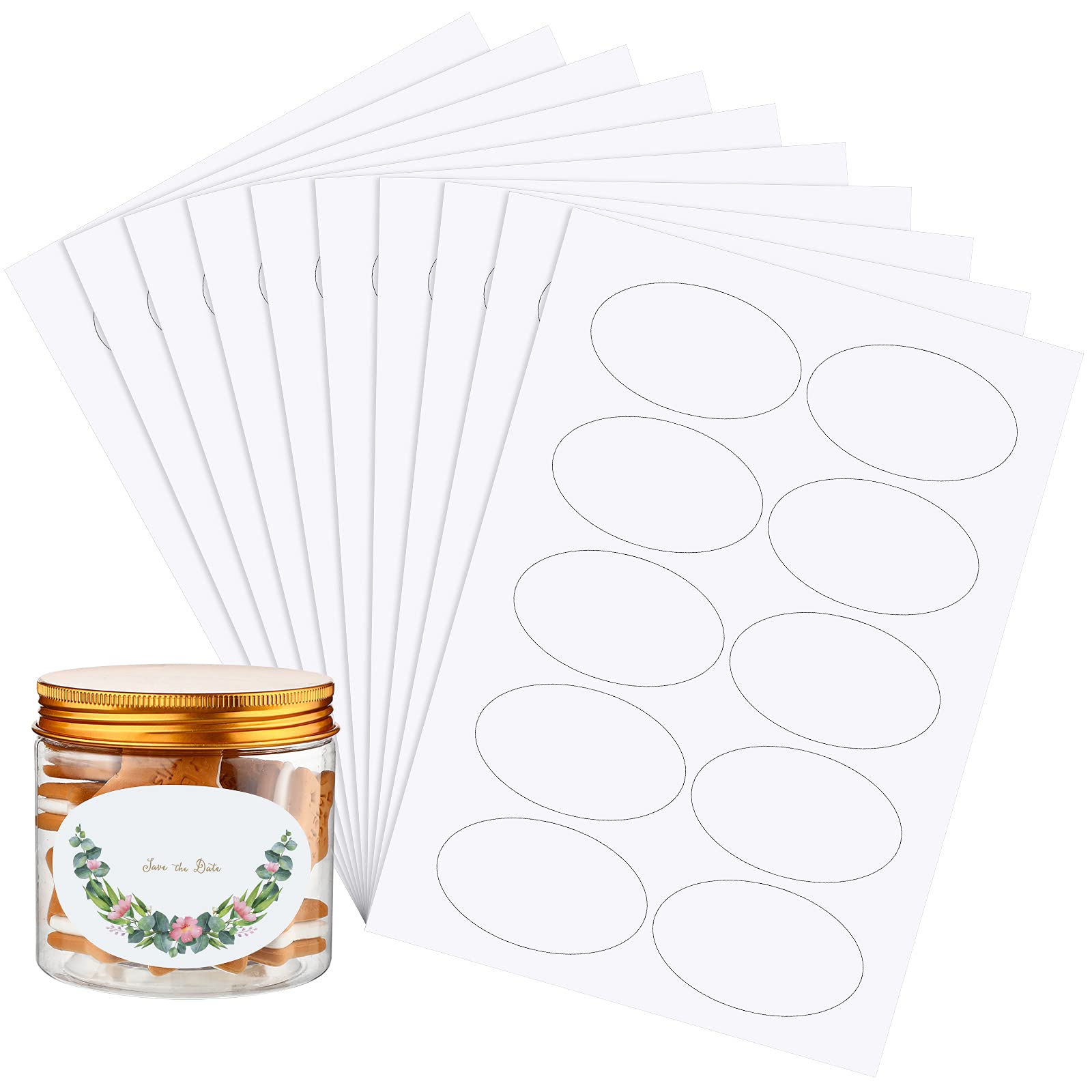 Buy 300 Pieces 2 x 3-1/3 Inch Printable Blank Oval Labels Stickers ...