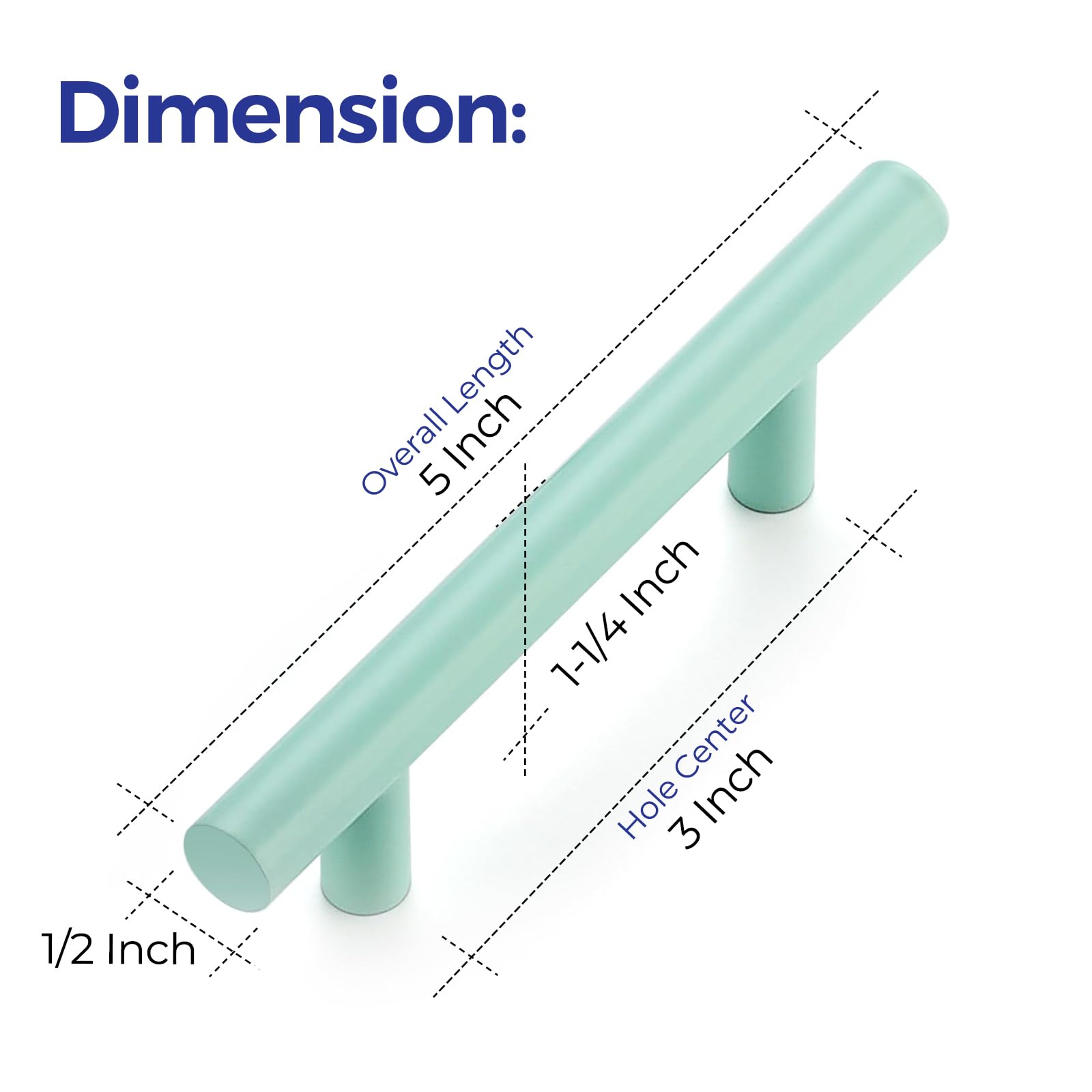 Snapklik.com : Ravinte 50 Pack 5 Inch Cabinet Pulls Green Stainless ...