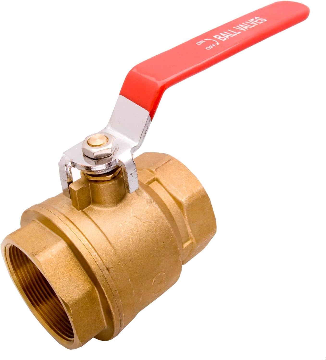 Amazon.com: 3" Brass Ball Valve - Full Port 600WOG, w/Red Handle # ...