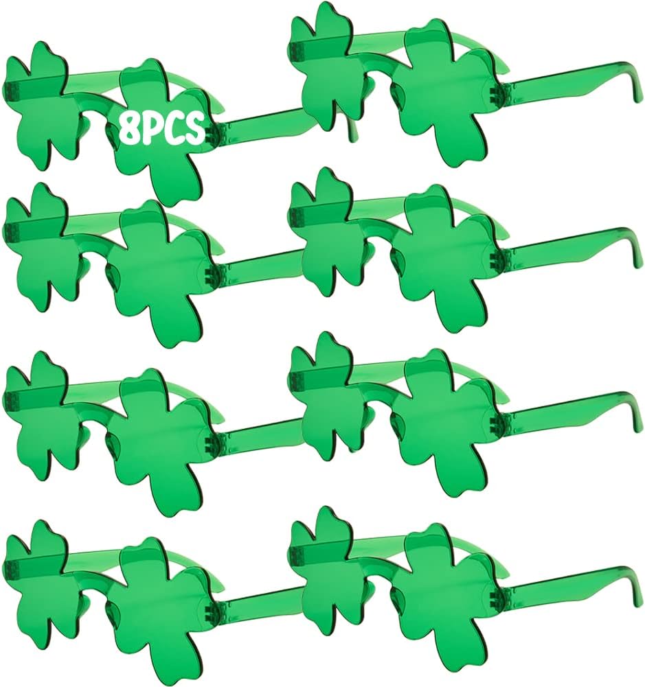 Amazon.com: CAMIRUS 8 Pairs St. Patricks Day Shamrock Sunglasses, Four ...