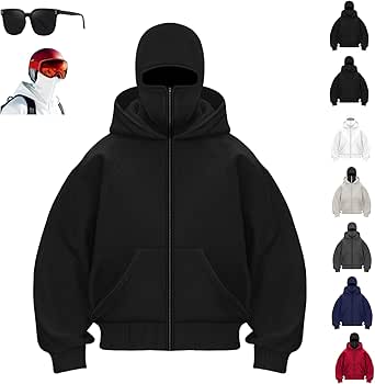 suéter balaclava shiesty zip up hoodie with mask built in Balaclava ...