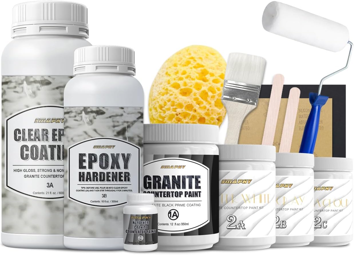 Giani FG-MB WHT PRMR Marble Countertop Paint Step 1 White Primer, 32 Fl ...