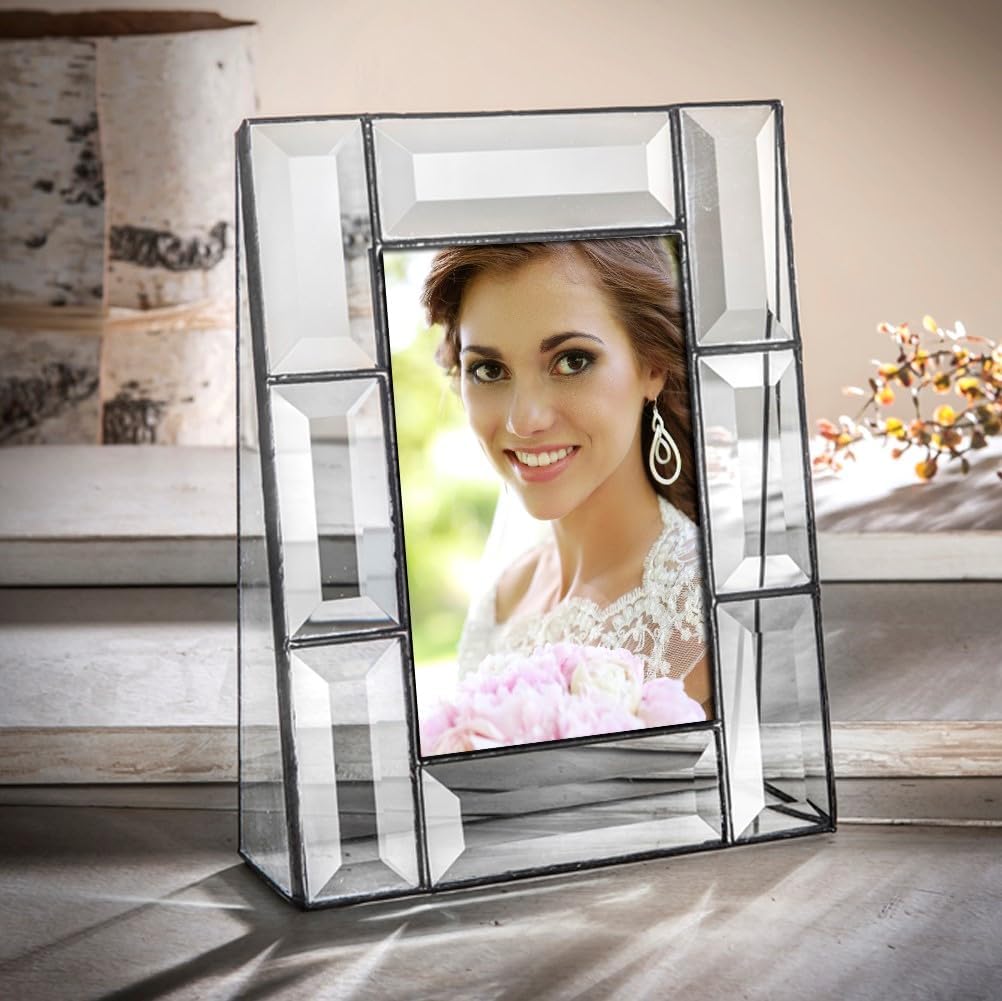 Amazon.com - Clear Glass Picture Frame 4x6 Photo Display Desk ...