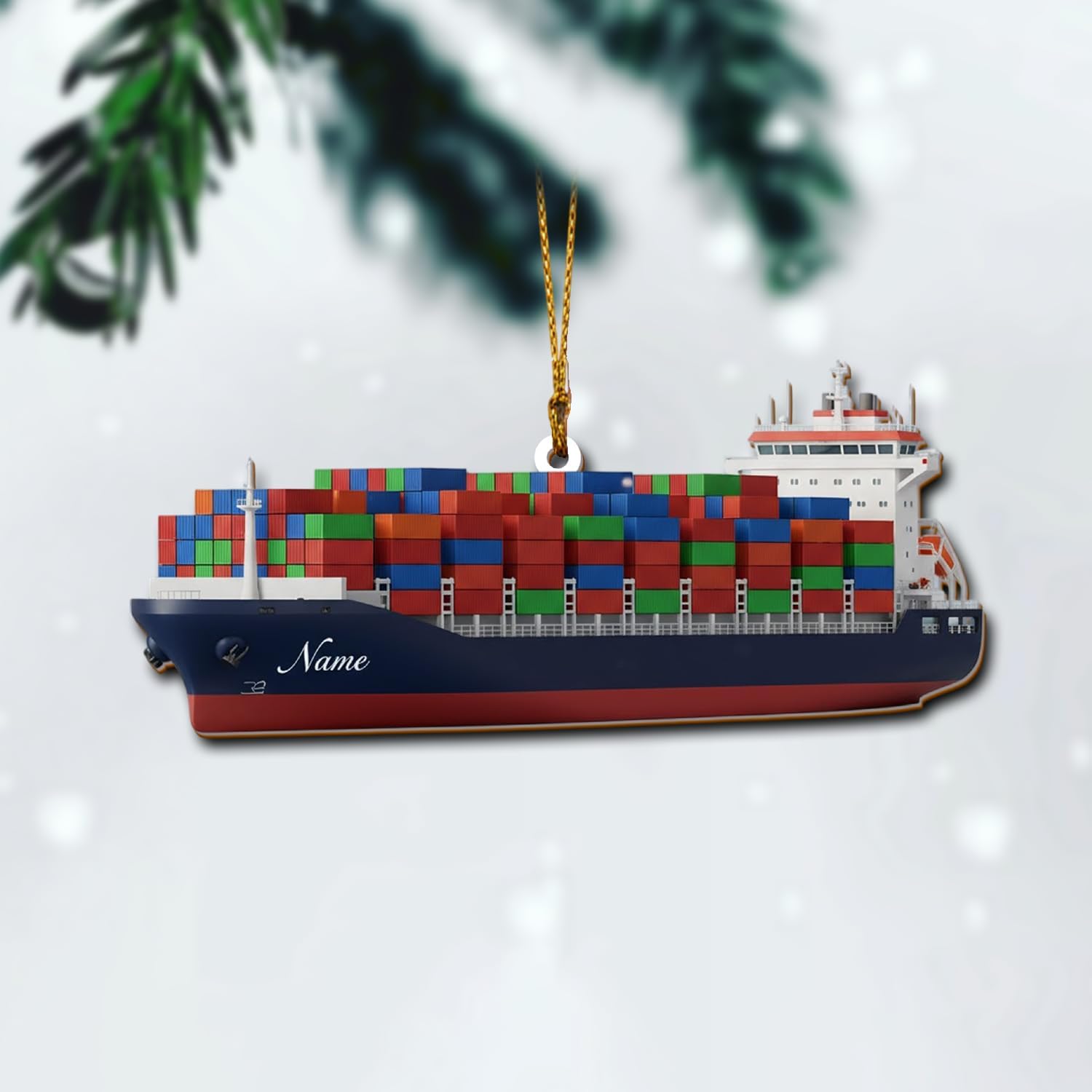 Amazon.com: Personalized Cargo Ship Christmas Ornaments, Custom ...